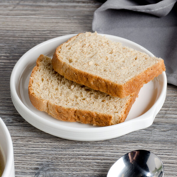 Bon Chef 1400003P Stacked Lines 5 1/2" White Porcelain Bread and Butter ...