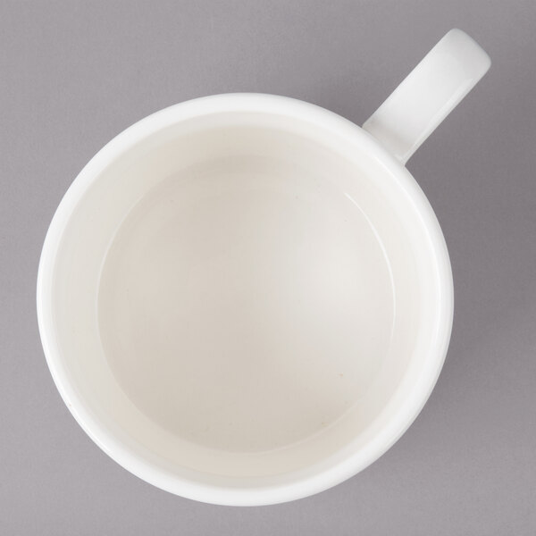 Bon Chef 1400006P Stacked Lines 7 oz. White Porcelain Cup - 36/Case