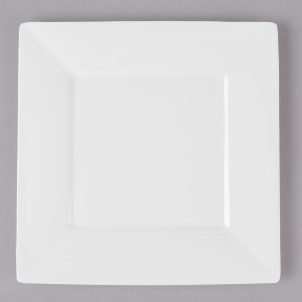 Bon Chef 5000004B Wide Rim 6" White Bone China Square Plate - 36/Case