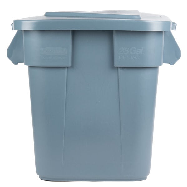 Rubbermaid BRUTE 28 Gallon Gray Square Trash Can and Lid
