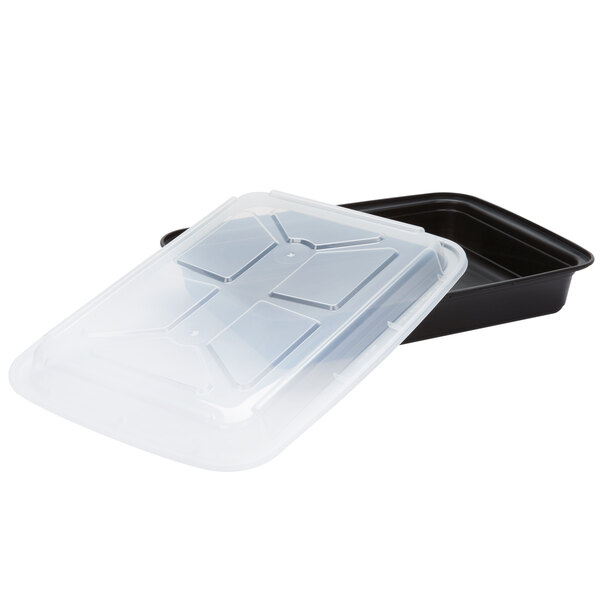 Pactiv Newspring NC989B 58 oz. Black 8 1/2" x 11 1/2" x 1 1/2 ...