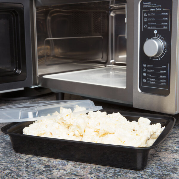 Pactiv Newspring NC989B 58 oz. Black 8 1/2" x 11 1/2" x 1 1/2 ...