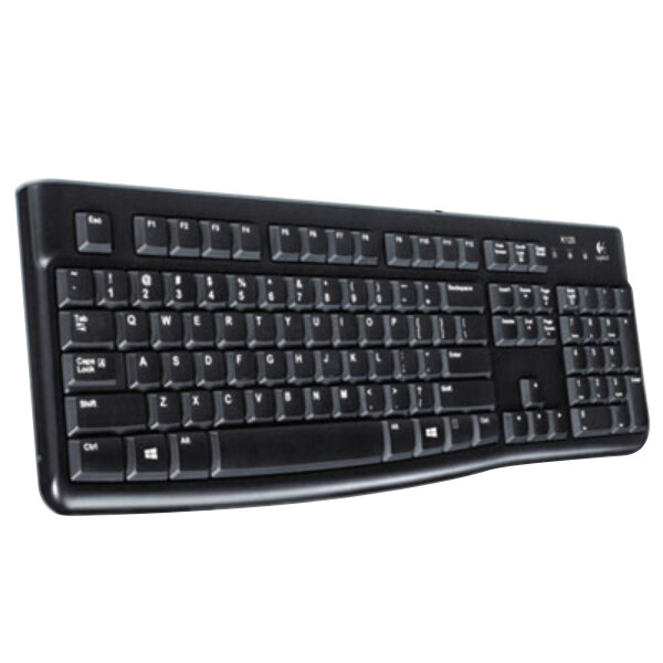 Logitech 920002478 K120 18 7/8" x 7 1/4" Wired Black Ergonomic Keyboard
