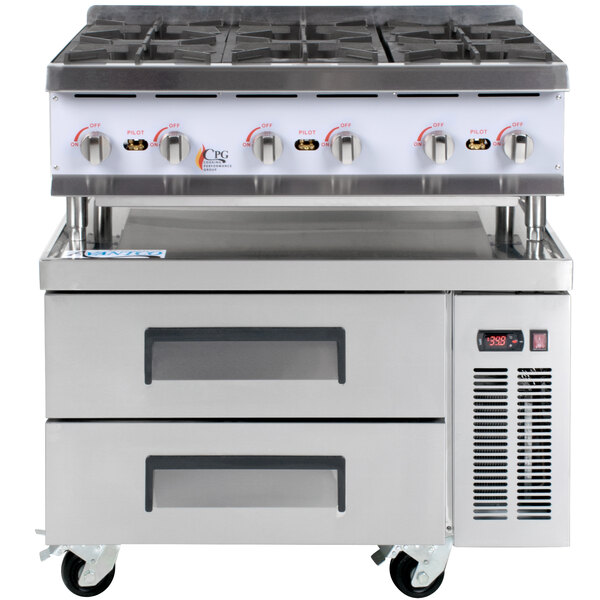 Cooking Performance Group 36RRBNL 6 Burner Gas Countertop Range / Hot ...