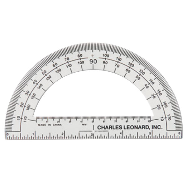 Charles Leonard 77106 6" Clear Plastic Open Center Protractor with ...