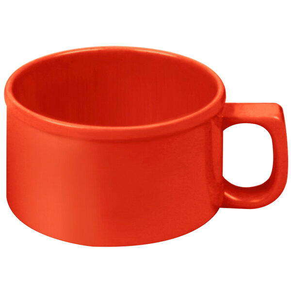 Thunder Group CR9016PR 10 oz. Pure Red Melamine Soup Mug with Handle ...