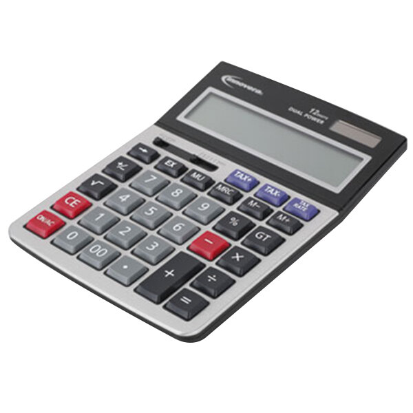 Innovera 15975 6 1/2" x 8 3/4" 12-Digit LCD Solar / Battery Powered ...