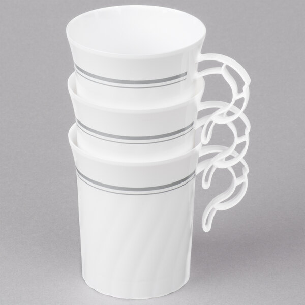 WNA Comet CWM8192WSLVR 8 oz. White Plastic Masterpiece Coffee Cup with ...