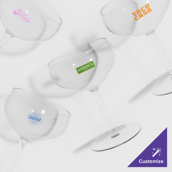 GET SW-1403-1-SAN-CL 12 oz. Customizable SAN Plastic Coupe Glass - 24/Case