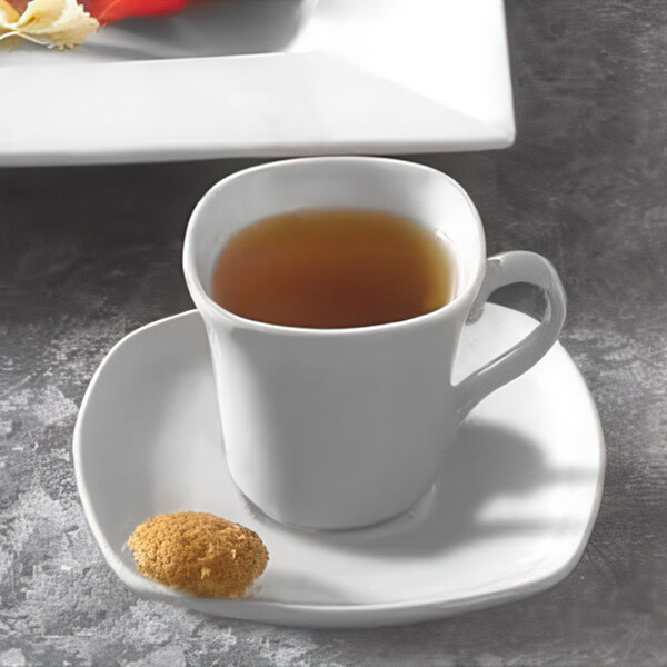 4.5 oz. Bright White Square Porcelain Cup - 36/Case