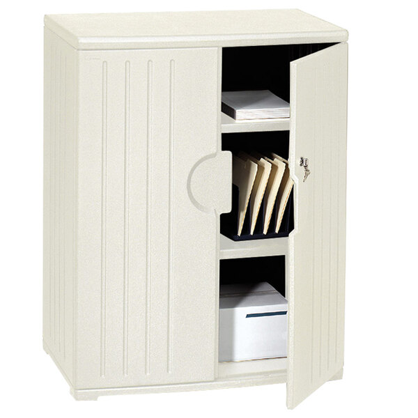 Iceberg 92563 OfficeWorks 36" x 22" x 46" Platinum Resin Storage Cabinet