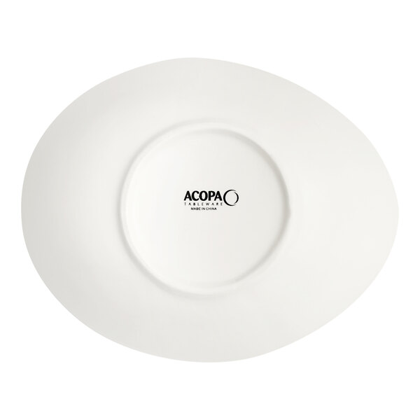 Acopa Nova 24 oz. Cream White Asymmetric Stoneware Bowl - 24/Case
