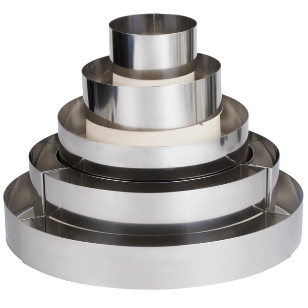 Matfer Bourgeat 681911 Stainless Steel 5-Piece Round Wedding Cake Ring ...