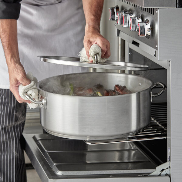 Vigor SS1 Series 20 Qt. Stainless Steel Aluminum-Clad Heavy-Duty ...