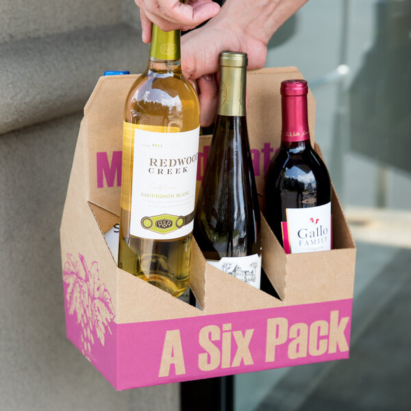 Cardboard Wine Boxes / 6 Bottle Wine Carriers | WebstaurantStore