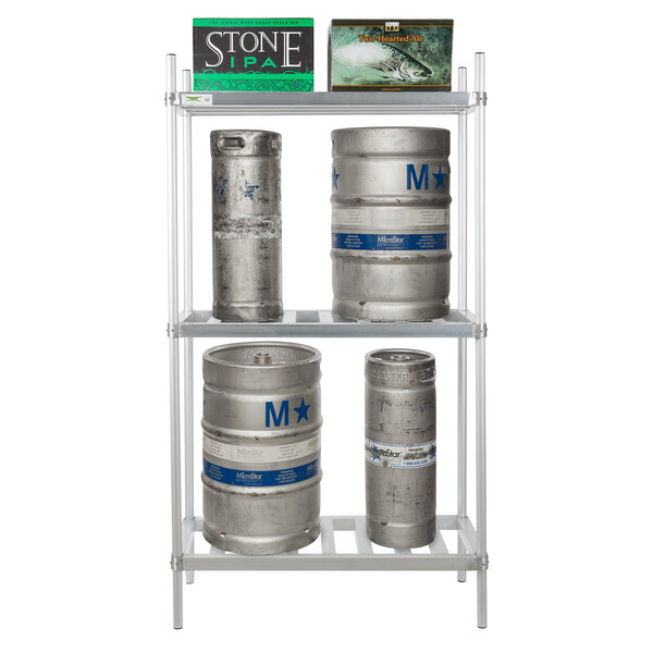 Regency 4 Keg Aluminum Keg Rack - 20" x 42" x 76"