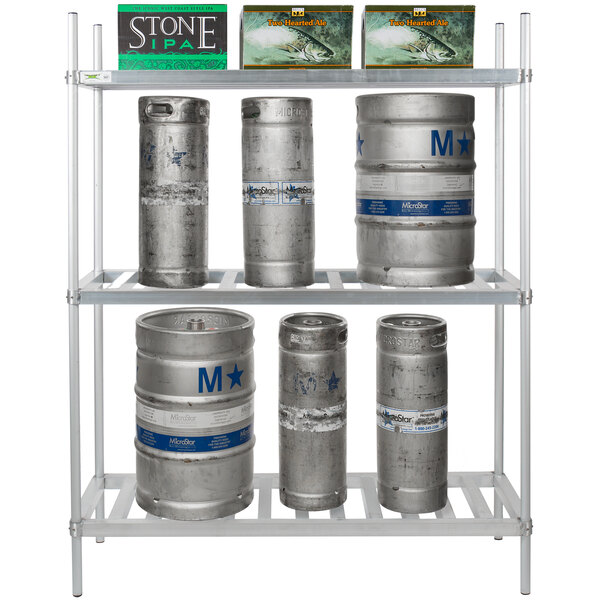 Regency 6 Keg Aluminum Keg Rack - 20" x 60" x 76"
