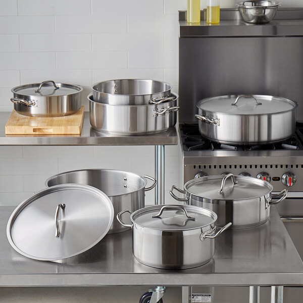 Vigor 30qt Stainless Steel Brazier w/Cover: Ships Free