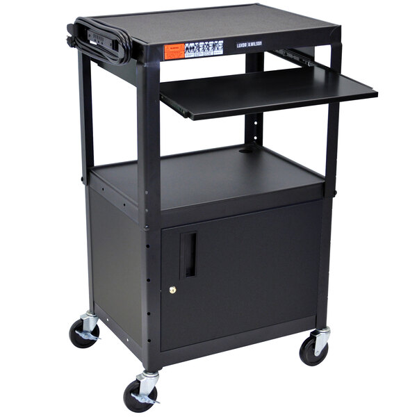 Luxor AVJ42KBC Mobile Computer Cart / Workstation 24" x 18" with ...