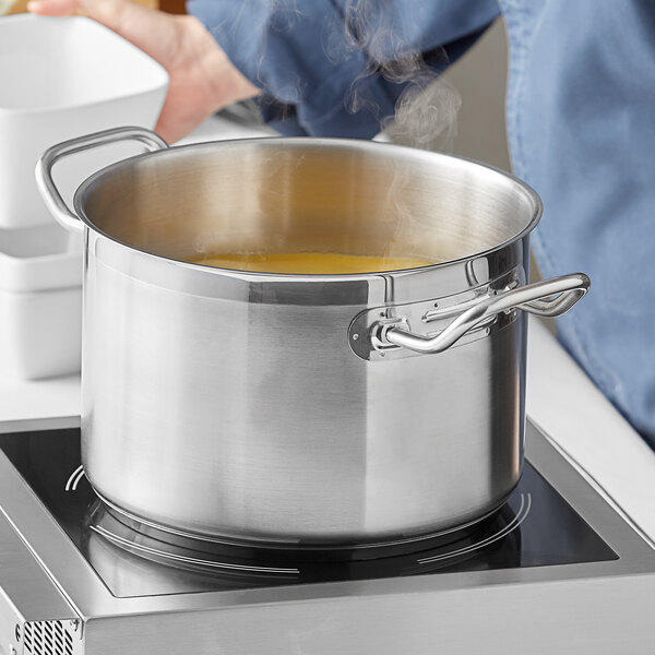 8 Qt Stock Pot (Stainless Steel, w/ Cover)