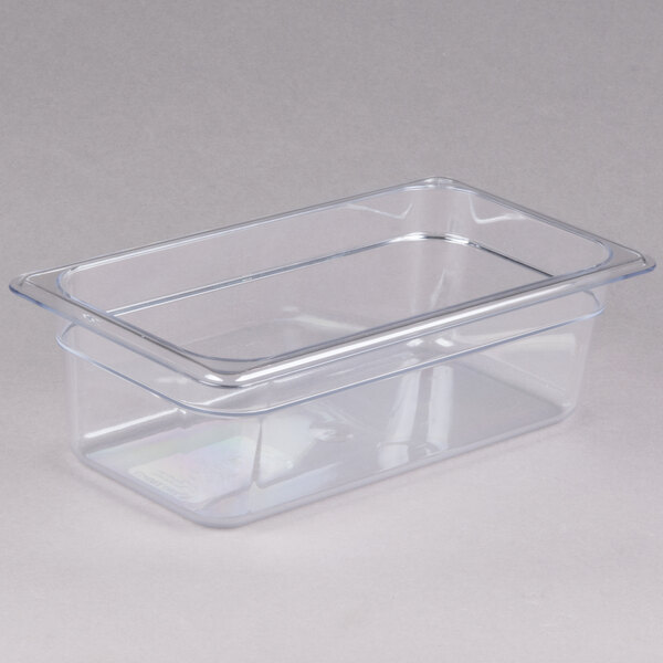 Carlisle 3066107 StorPlus 1/3 Size Clear Polycarbonate Food Pan - 4" Deep