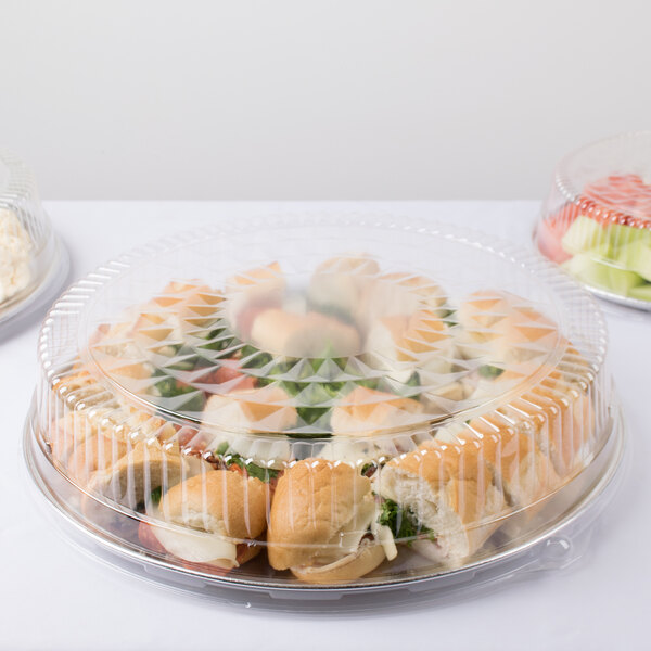 Durable Packaging 18DL 18" Clear Plastic Round High Dome Lid - 5/Pack