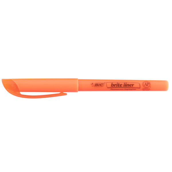Bic BL11OE Brite Liner Fluorescent Orange Chisel Tip Pen Style ...