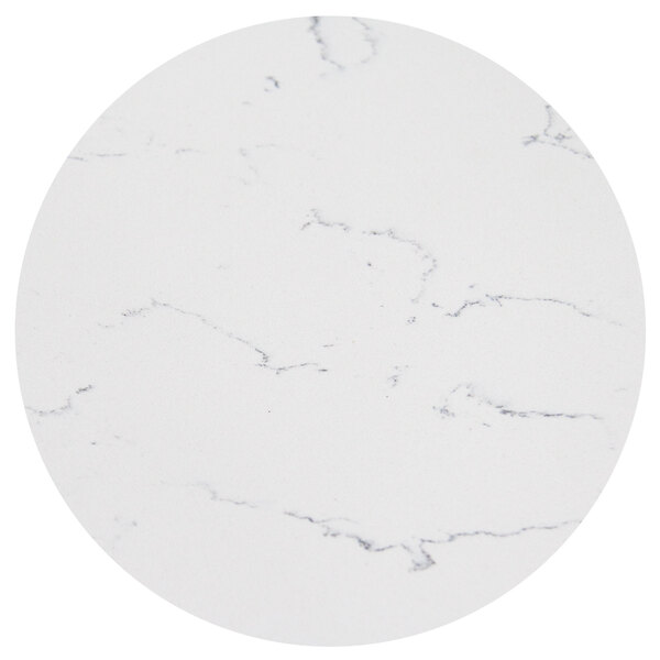 Art Marble Furniture Q401 30" Round Carrera White Quartz Tabletop
