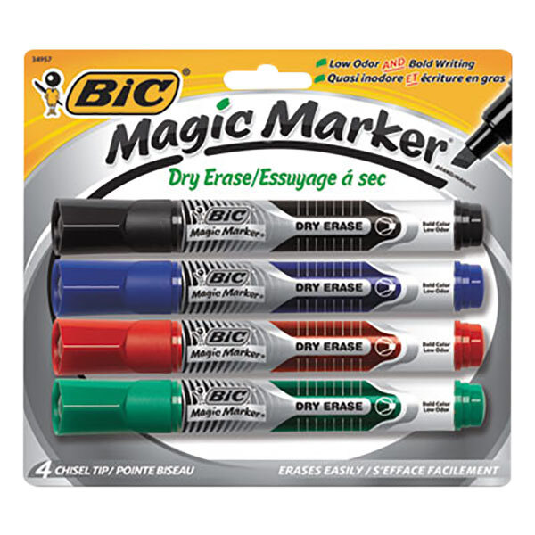Bic GELITP41AST Magic Marker Assorted Color Low Odor and Bold Writing ...