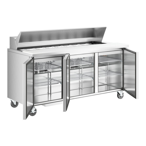 True TSSU-72-18-HC 3 Door Refrigerated Sandwich Prep Table