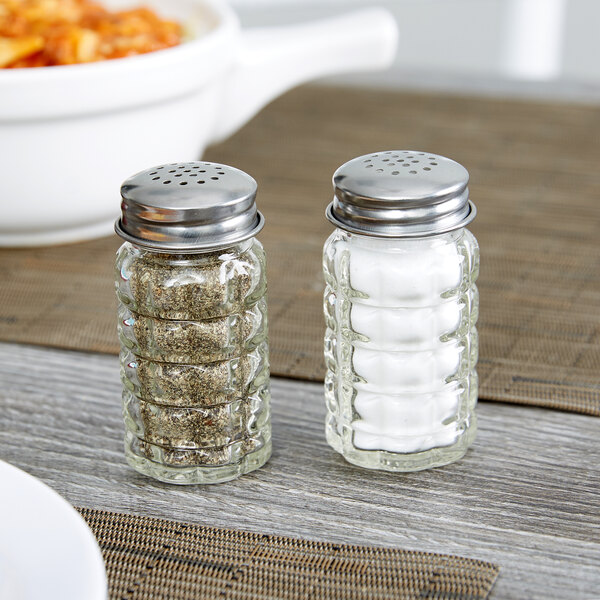 Tablecraft 163S&P 1.5 oz. Nostalgia Glass Salt and Pepper Shaker with ...