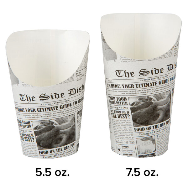 Choice Large 16 oz. Paper Scoop Cup with Newsprint Design - 1000/Case