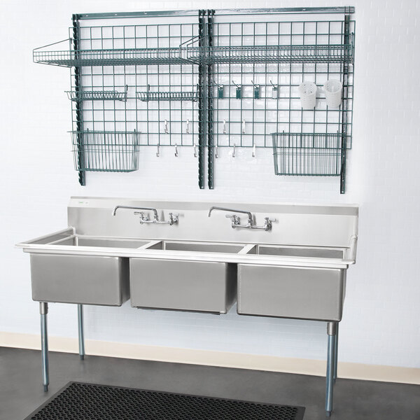 Metro SmartWall G3 Dish Wash Task Station Kit with 72" Wall Track