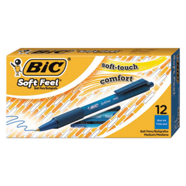 Bic SCSM11BE Soft Feel Blue Ink with Blue Barrel 1mm Retractable ...