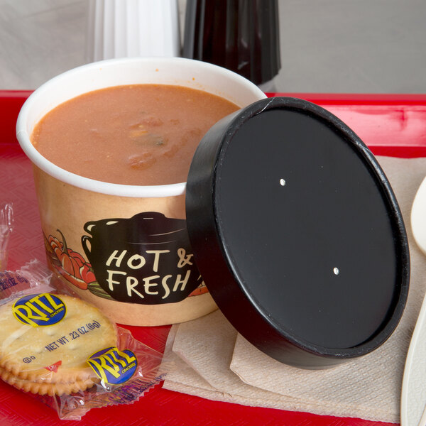 Choice 12 oz. Medley Double Poly-Coated Soup / Hot Food Cup with Vented ...