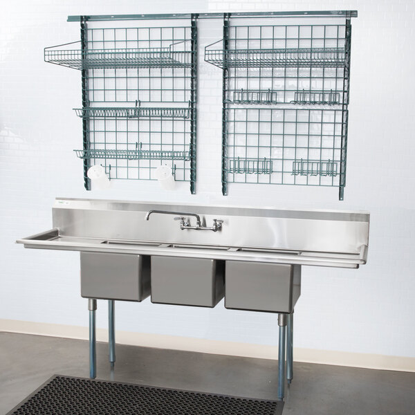 Metro SmartWall G3 Dish Wash Task Station Kit with Four 30" Wall Grids ...