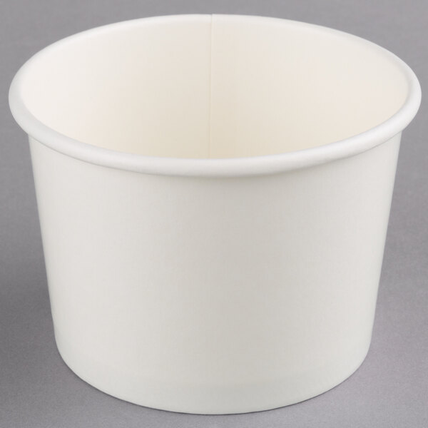 Choice 12 oz. White Double Poly-Coated Paper Food Cup - 1000/Case