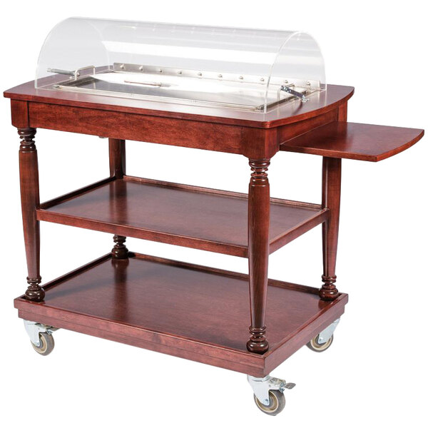 Bon Chef 50070 38" x 23 1/2" x 43" Mahogany Cheese Cart