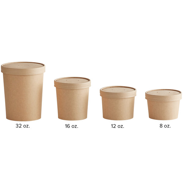 EcoChoice 16 oz. Kraft Paper Food Cup with Vented Lid - 250/Case