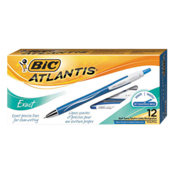 Bic VCGN11BE Atlantis Exact Blue Ink with Blue Barrel 0.7mm Retractable ...