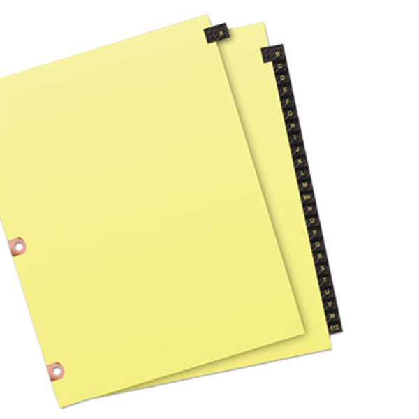 Avery® 25180 Black Leather A-Z Tab Dividers with Copper Reinforced Edge