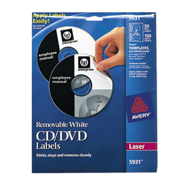 Avery 5931 Matte White CD DVD Labels 50 Pack