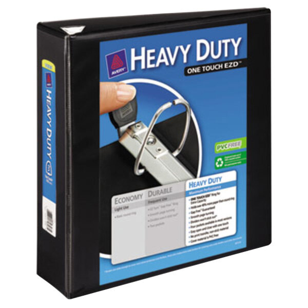 Avery® 79693 Black Heavy-Duty View Binder with 3" Locking One Touch EZD ...