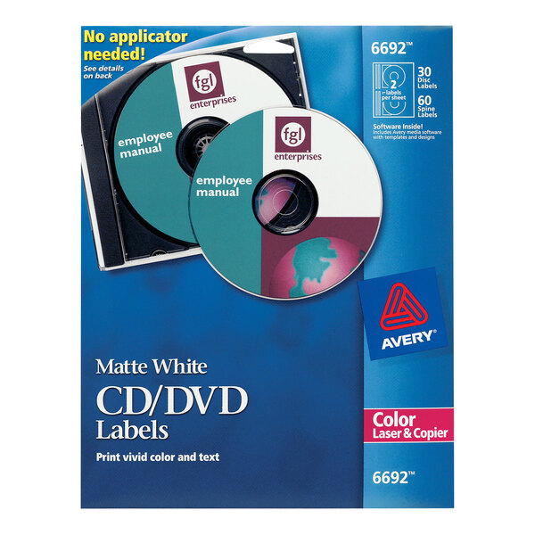 Avery® 6692 Matte White CD Labels - 30/Pack