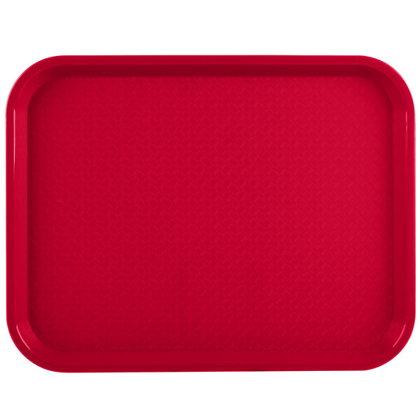 Vollrath 86100 10" x 14" Red Plastic Fast Food Tray - 24/Case