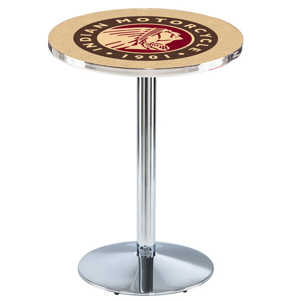 Holland Bar Stool 30" Round Indian Motorcycle Counter Height Pub Table ...
