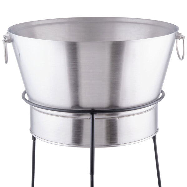 Tablecraft BTSD21 21" x 37 1/4" Brushed Stainless Steel Double Wall ...