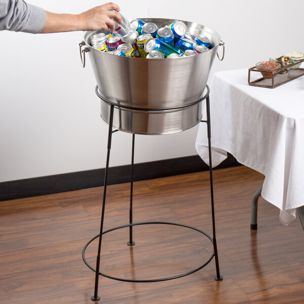 Tablecraft BTSD21 21" x 37 1/4" Brushed Stainless Steel Double Wall ...
