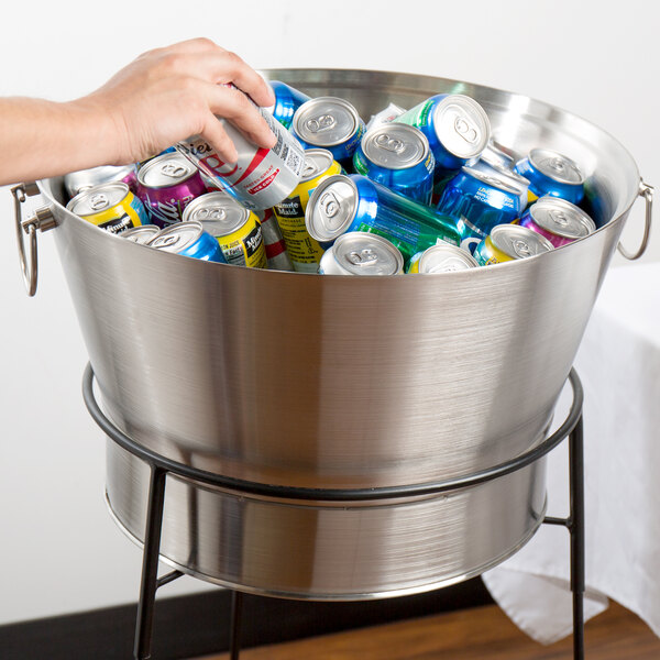 Tablecraft BTSD21 21" x 37 1/4" Brushed Stainless Steel Double Wall ...
