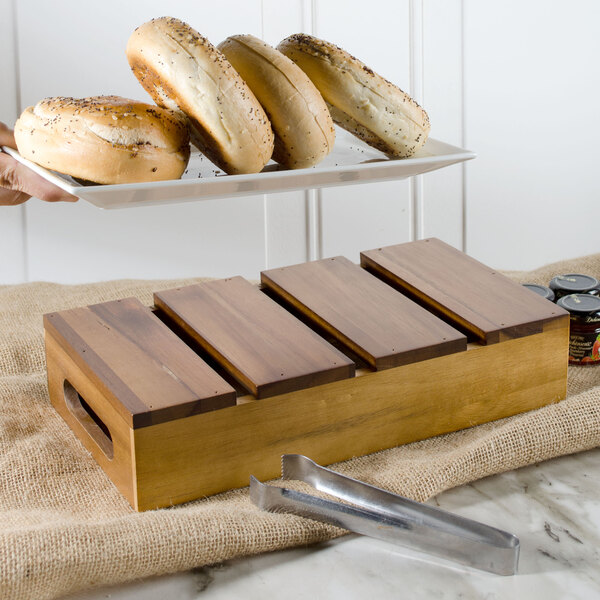 Tablecraft CRATE13 Third Size, 2 1/2" Deep Gastronorm Acacia Wood ...